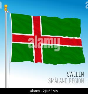 Smaland regional flag, Sweden, vector illustration Stock Vector Image ...