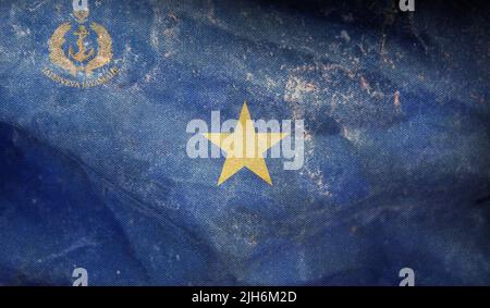 official flag of Navy laksamana pertama Indonesia at cloudy sky ...