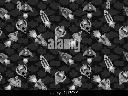 Cartoon seamless spaceship pattern for fabrics and kids and school ...