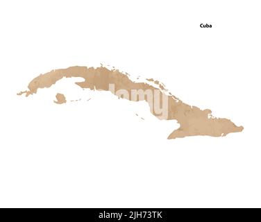 Cuba vintage map. Grunge map of the country with distressed texture ...