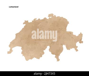 Switzerland vintage map. Grunge map of the country with distressed ...