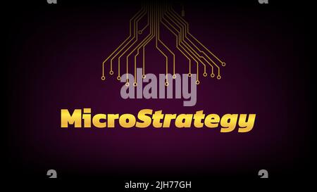 Banner MicroStrategy Incorporated on dark abstract background with ...