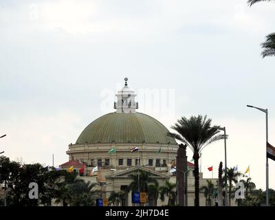 students and main building at Cairo University, Giza, Cairo, Egypt ...