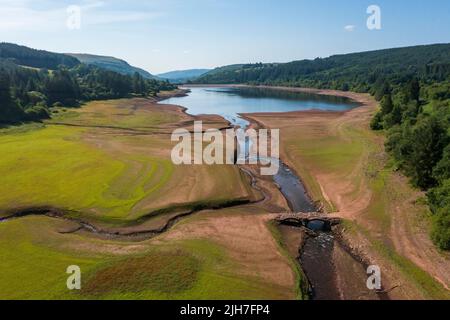 MERTHYR TYDFIL, WALES - JULY 16: An aerial view of water levels at the ...
