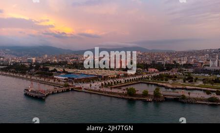 Ilkadim, Samsun, Turkey, June 2022: Side view of municipal yacht, this ...