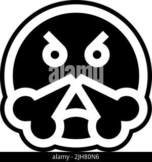 Cartoon face vector icon, resentful emoji with puff out cheeks and ...