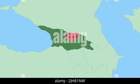 Georgia map with pin of country capital. Two types of Georgia map with ...