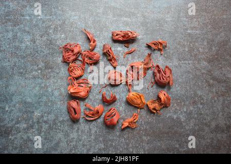 Mace, nutmeg flower, myristica fragrans, isolated on white background ...