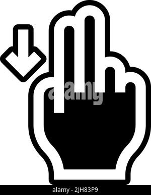 Hand, fingers, gesture, swipe, rotate icon linear vector graphics sign ...