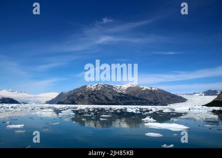 Guyot Glacier in the Robinson Mountains in Icy Bay, Alaska Stock Photo ...
