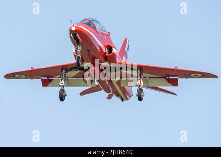 Red Arrows Landing Bournemouth Airport Stock Photo - Alamy