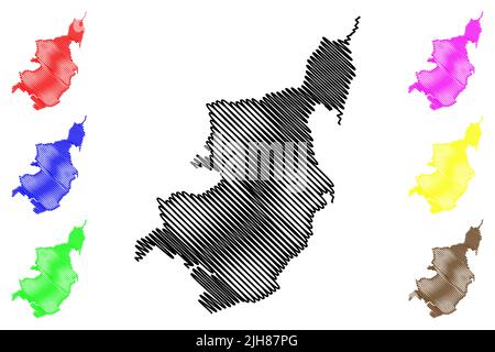 Mors island (Kingdom of Denmark) map vector illustration, scribble ...