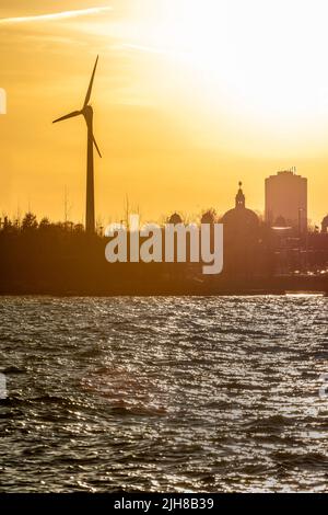 Wind turbine at the site of Exhibition Place in Toronto, Canada Stock ...