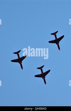 Red Arrows returning home to RAF Scampton after flying displays taken ...