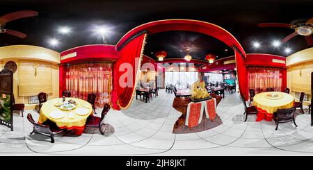 360° view of 360 hdri panorama inside empty abandoned room or old ...