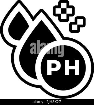 pH Value icon. Neutral balance infographic. Water drop symbol Stock ...