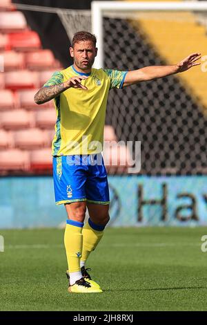 Steve Cook #3 of Nottingham Forest gives his team instructions during ...