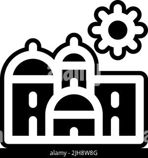 Vector cartoon illustration of Cairo Tower, Giza pyramid complex or ...