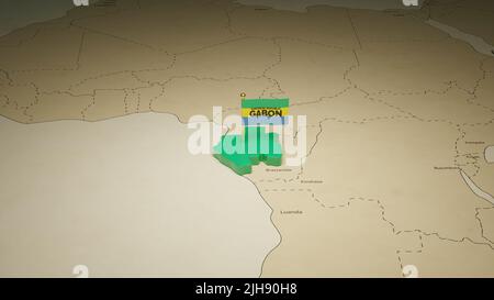 A 3D illustration of the Gabon Map Stock Photo - Alamy