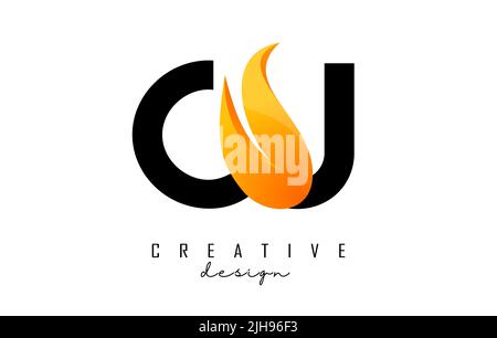CU Letter Design with Creative Cut and Colorful Rainbow Texture. UC ...