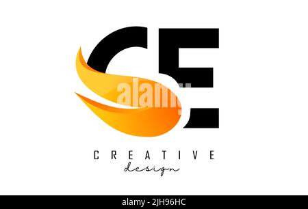 CE Letter Design with Creative Cut and Colorful Rainbow Texture. EC ...