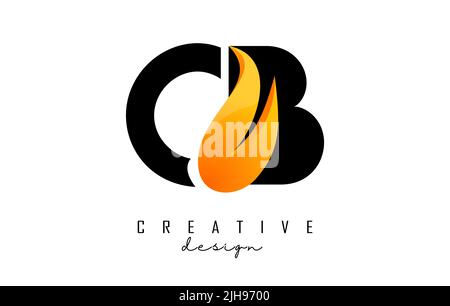 CB Letter Design with Creative Cut and Colorful Rainbow Texture. CB ...