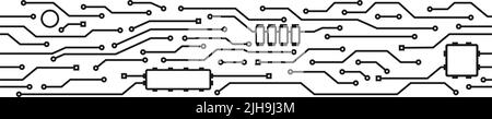 Technology banner of a circuit board as a repeating pattern vector ...