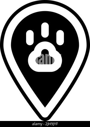 Pet Location Map. Animal Tracker Icons. Veterinary GPS Navigation ...