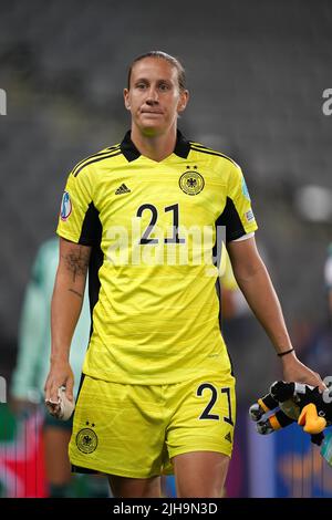 Germany goalkeeper Ann-Katrin Berger makes a great safe during the ...
