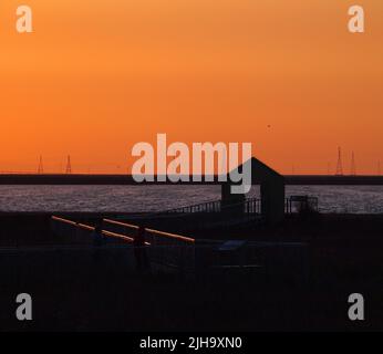 Alviso Marina County Park, former boat slip at sunset, San Jose ...