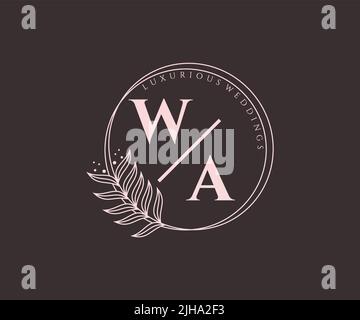 Initial Letter WA Logo - Hand Drawn Signature Logo - Simple Vector Logo ...
