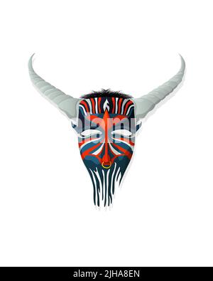 Horned tribal mask, vector illustration Stock Vector Image & Art - Alamy