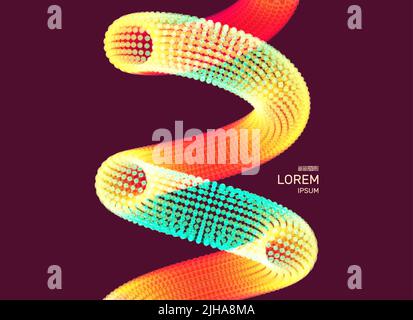 Spiral. Connection structure. Abstract grid design. 3d vector ...