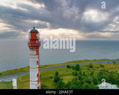 Beautiful limestone cliff on Pakri peninsula, Estonia with the historic ...