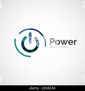 Power button logo design, minimalistic line art Stock Vector Image ...