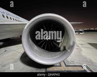 Qatar Airways Aeroplan Jet Engine Hamad Airport Stock Photo - Alamy