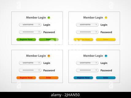 Striped colorful web login form, block style Stock Vector Image & Art ...