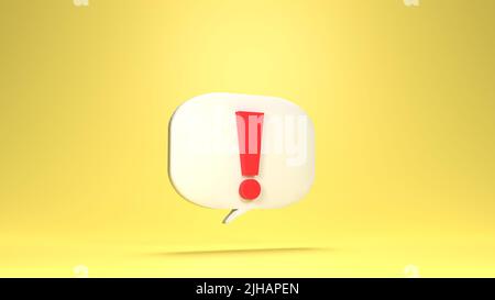 Mail icon with exclamation mark 3D Stock Photo - Alamy