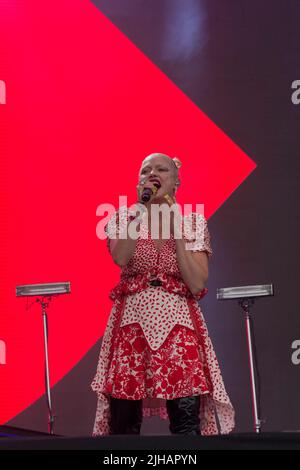 Pori, Finland. 16th July 2022. Alogte Oho & his Sounds of Joy perform ...
