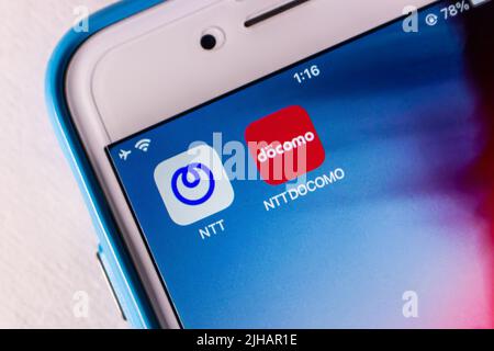 Kumamoto, JAPAN - Jul 14 2022 : A Japanese telecommunications company ...