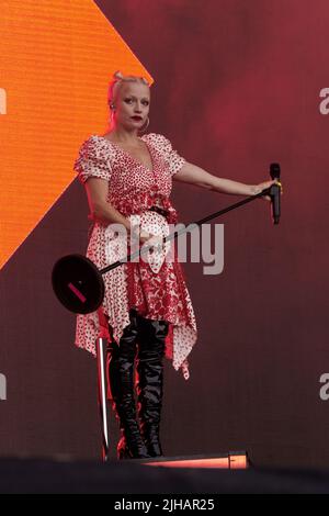 Pori, Finland. 16th July 2022. Chisu performs at the Main Stage at Pori ...