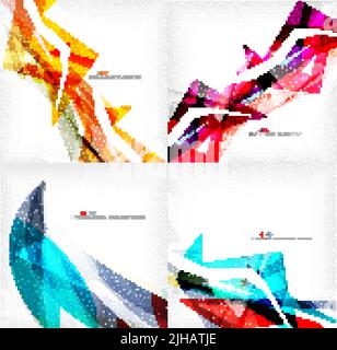 Small Triangle shaped abstract background with colorful pattern wavy ...