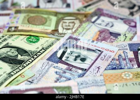 Saudi Arabia riyals money banknotes collection of different times and ...