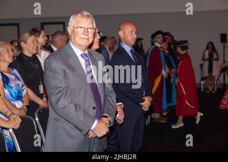 Graduation day at UA92, Manchester - 10th July 2022. Gary Neville (left ...