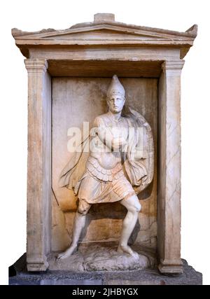 Athens. Greece. Funerary naiskos of Aristonautes, dated 350-325 BC ...