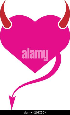 Devil heart icon logo design illustration Stock Vector Image & Art - Alamy