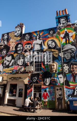 Prince Albert Pub, Brighton. The west-facing side of the pub is covered ...