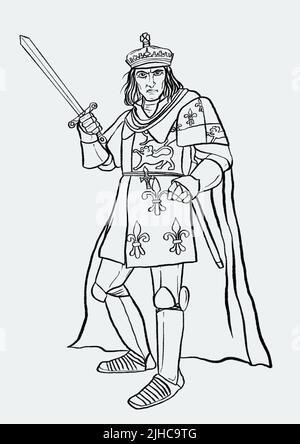 Richard the 3rd hand drawn illustration art Stock Photo - Alamy