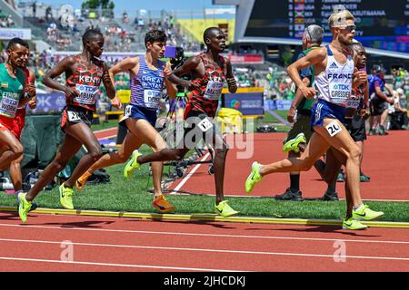 Stanley Waithaka Mburu of Kenya competing in the men's 5000m during the ...