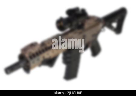 The variocolored blurred image special forces rifle Stock Photo - Alamy
